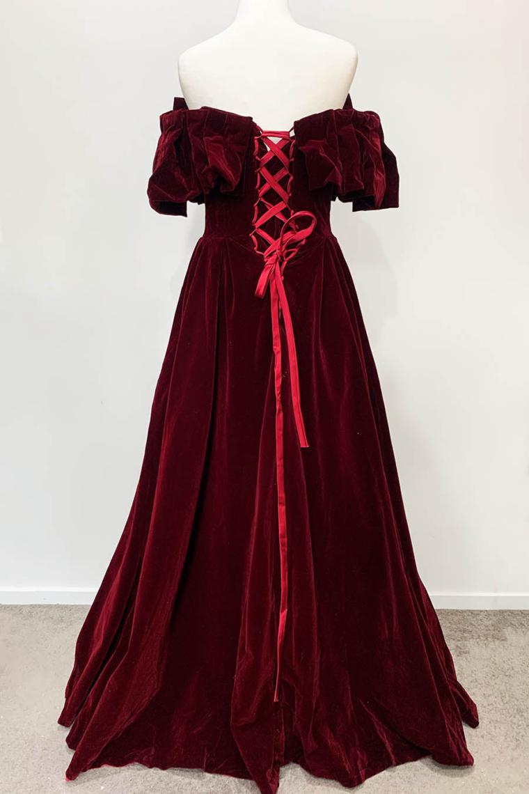 Luxury Red Rose Velvet Princess Gown – Norah- Spend Less and Wear More